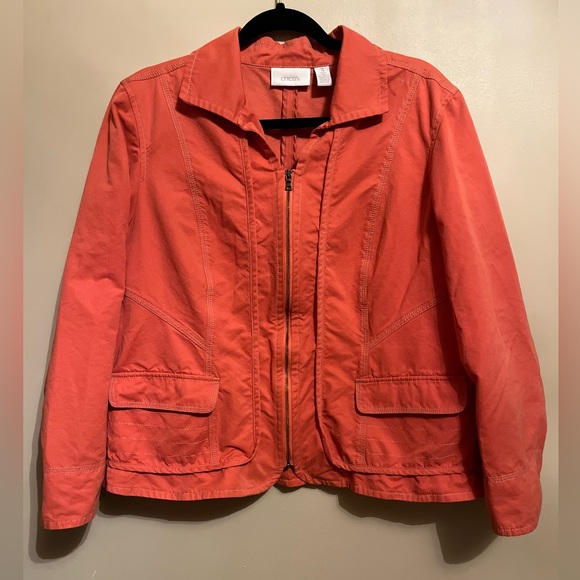 Chico's | Jackets & Coats | Chicos Size 3 Salmon Coral Spring Jacket ...